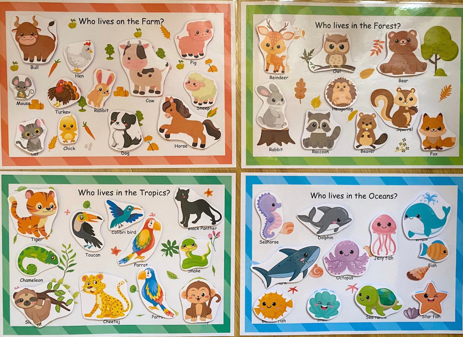 Animals of the World Busy Book Pages for Kids. Toddler Learning Binder ...