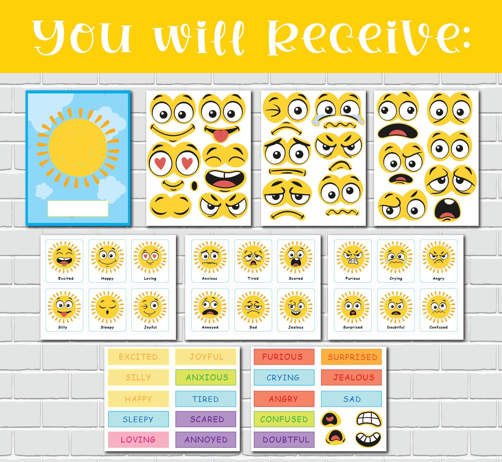 Activité sur les émotions pour les enfants, Sentiments des tout-petits ...