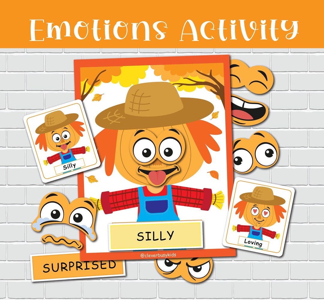 Emotions Activity for Kids, Preschool Feelings Printables, Scarecrow ...