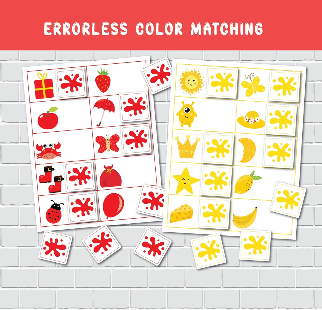 Errorless Colors Matching Games and Activities for Kids, File Folder ...