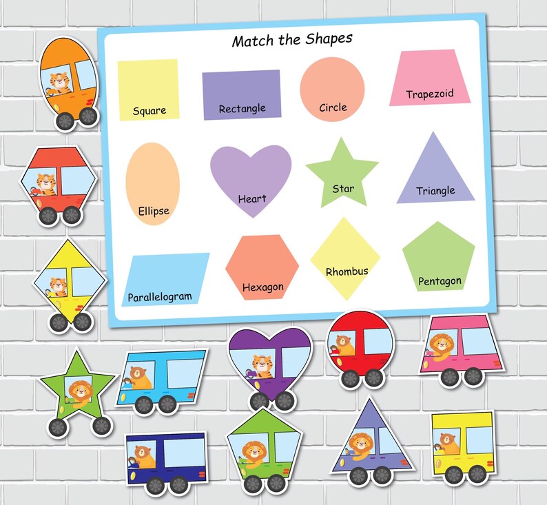 Car Shape Matching Activity: Preschool Learning (digital Download) - Etsy
