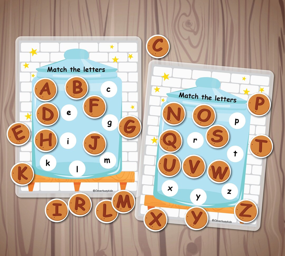 Cookie Jar Alphabet Matching Activity for Kids, Letter Recognition, Pre ...