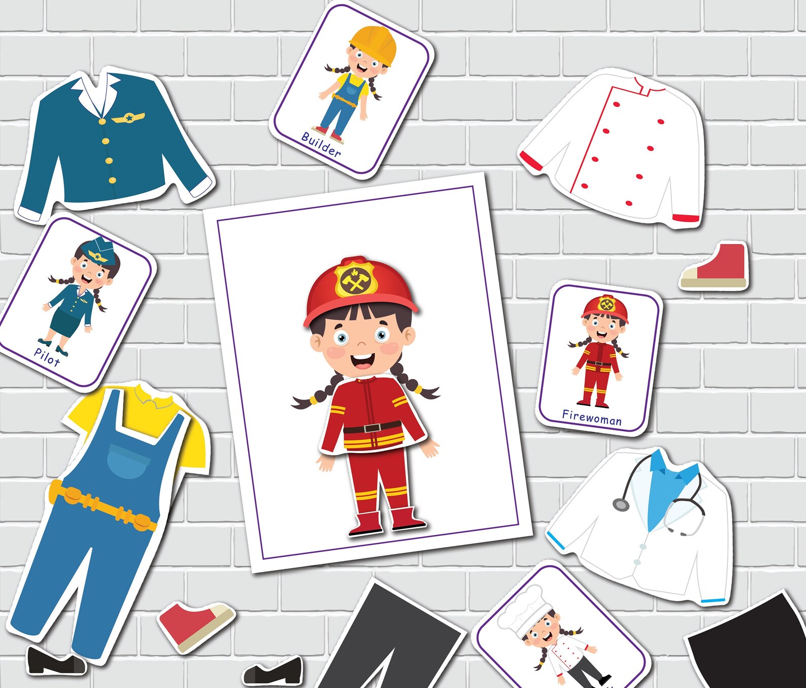 Community Helpers Dress up Preschool Printable Worksheets - Etsy