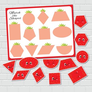 Shape Matching Activity, 2D Shapes, Summer Busy Book Page, File Folder ...