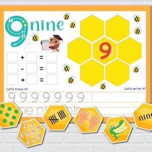 Numbers Matching Activity, Math Busy Book Pages, Preschool Learning ...