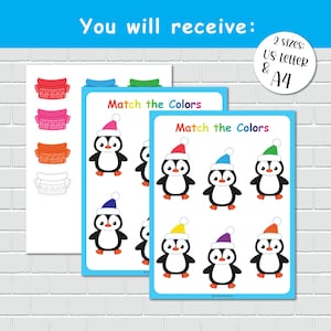 Penguin Color Matching Activity, Toddler Printable, Montessori ...