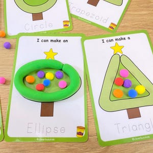 Christmas Tree Shapes Play Dough Mats, Printable Play Doh, Toddler ...