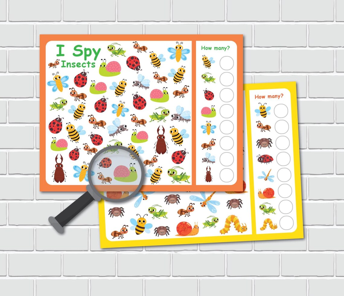Bugs I Spy Printable Activity for Kids, Look and Find Counting Game ...