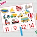 Clip and Count Cards Numbers 1-20. Printable Vehicles and Things That ...