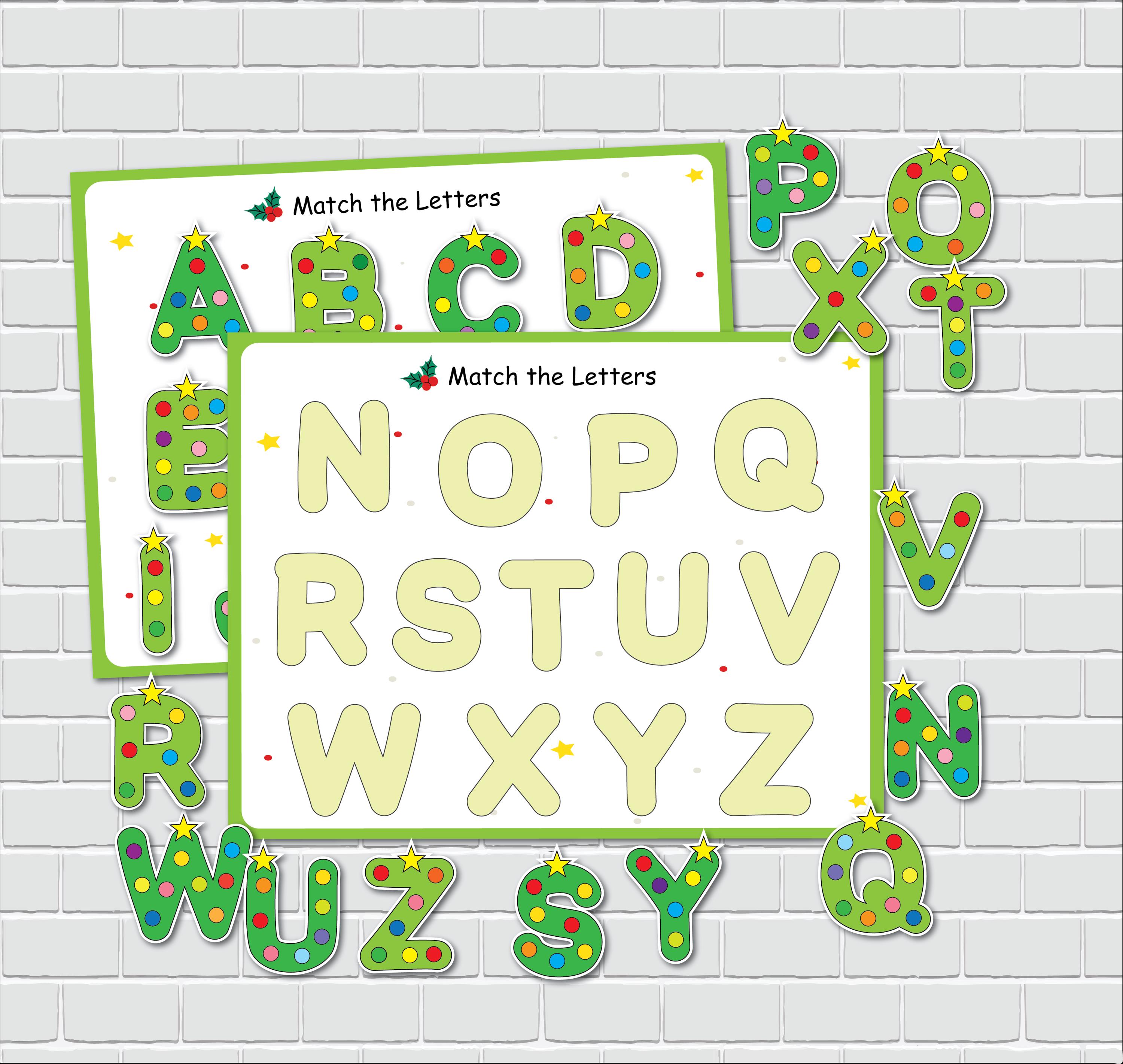 Christmas Tree Alphabet Matching Game, Winter Busy Book Page, ABC ...