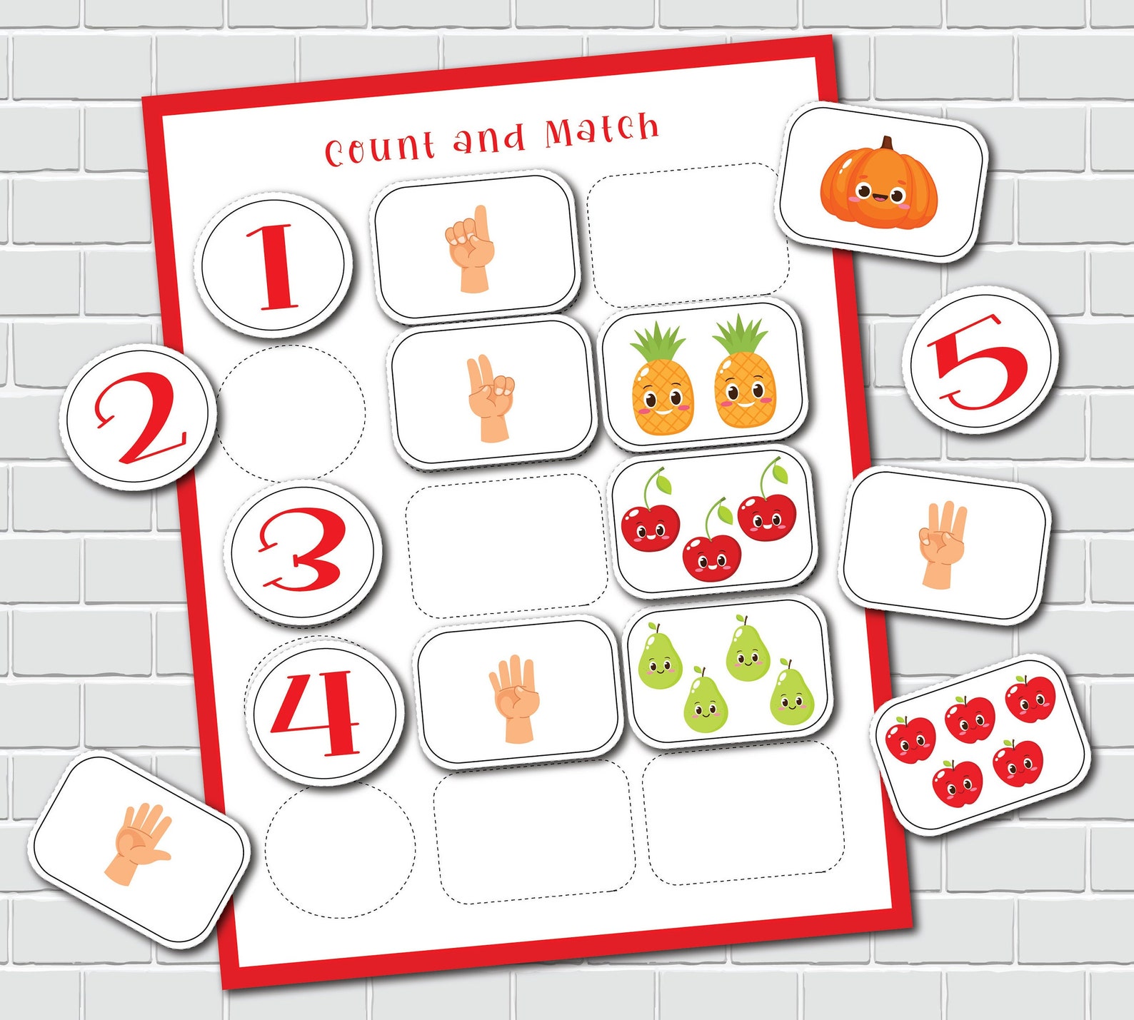 Toddler Busy Book Page Count and Match Preschool Worksheets - Etsy