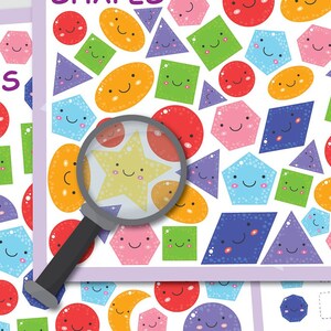 I Spy Shapes Worksheets, Kids Look and Find Counting Game, Preschool ...