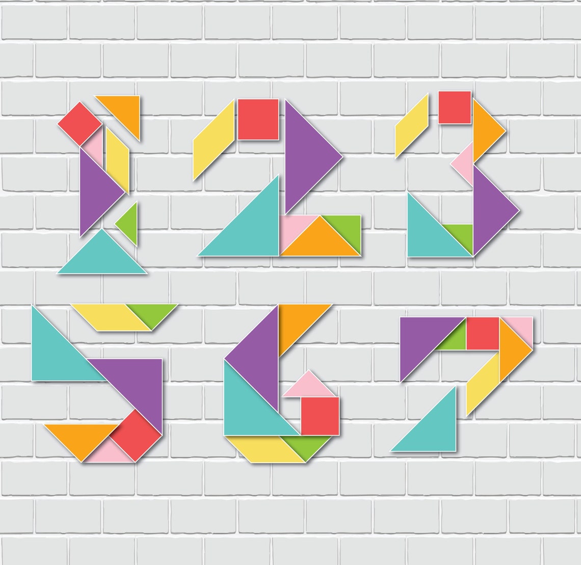 Tangram Numbers, Logic Puzzle for Preschool and Kindergarten ...