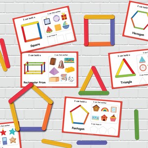 Popsicle Sticks Shapes Activity for Preschool and Kindergarten, Fine ...