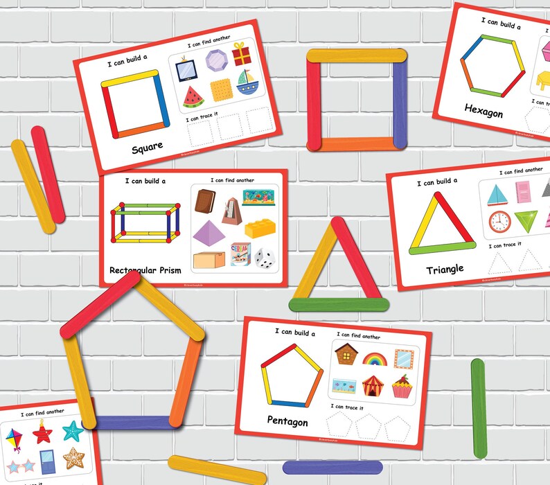 Popsicle Sticks Shapes Activity for Preschool and Kindergarten, Fine ...
