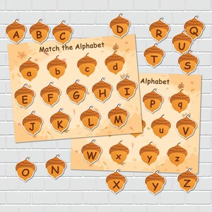 Acorn Alphabet Matching Activity for Kids, Autumn Quiet Book ...