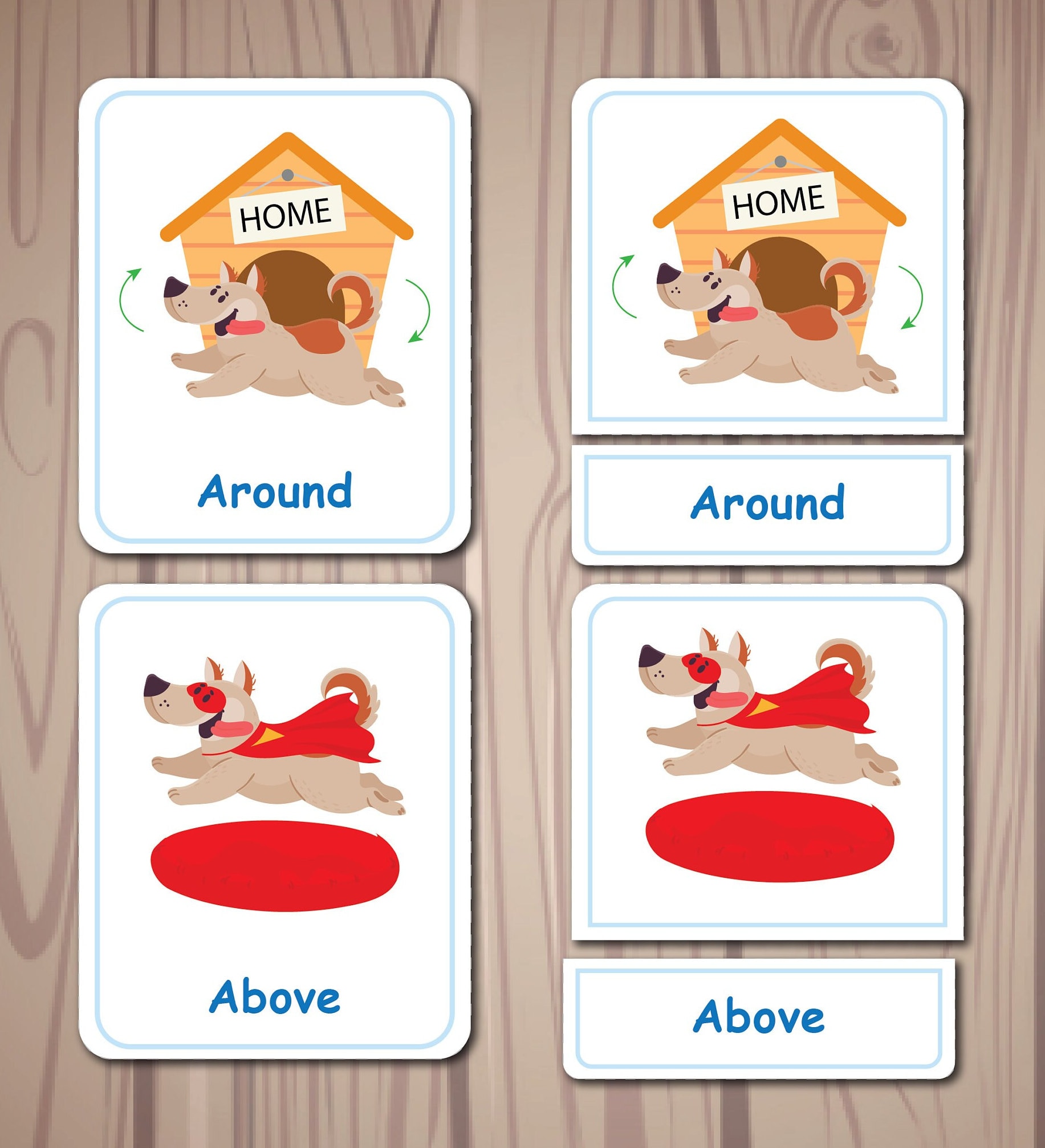 Prepositions Flashcards, English Prepositions Printable Activity ...