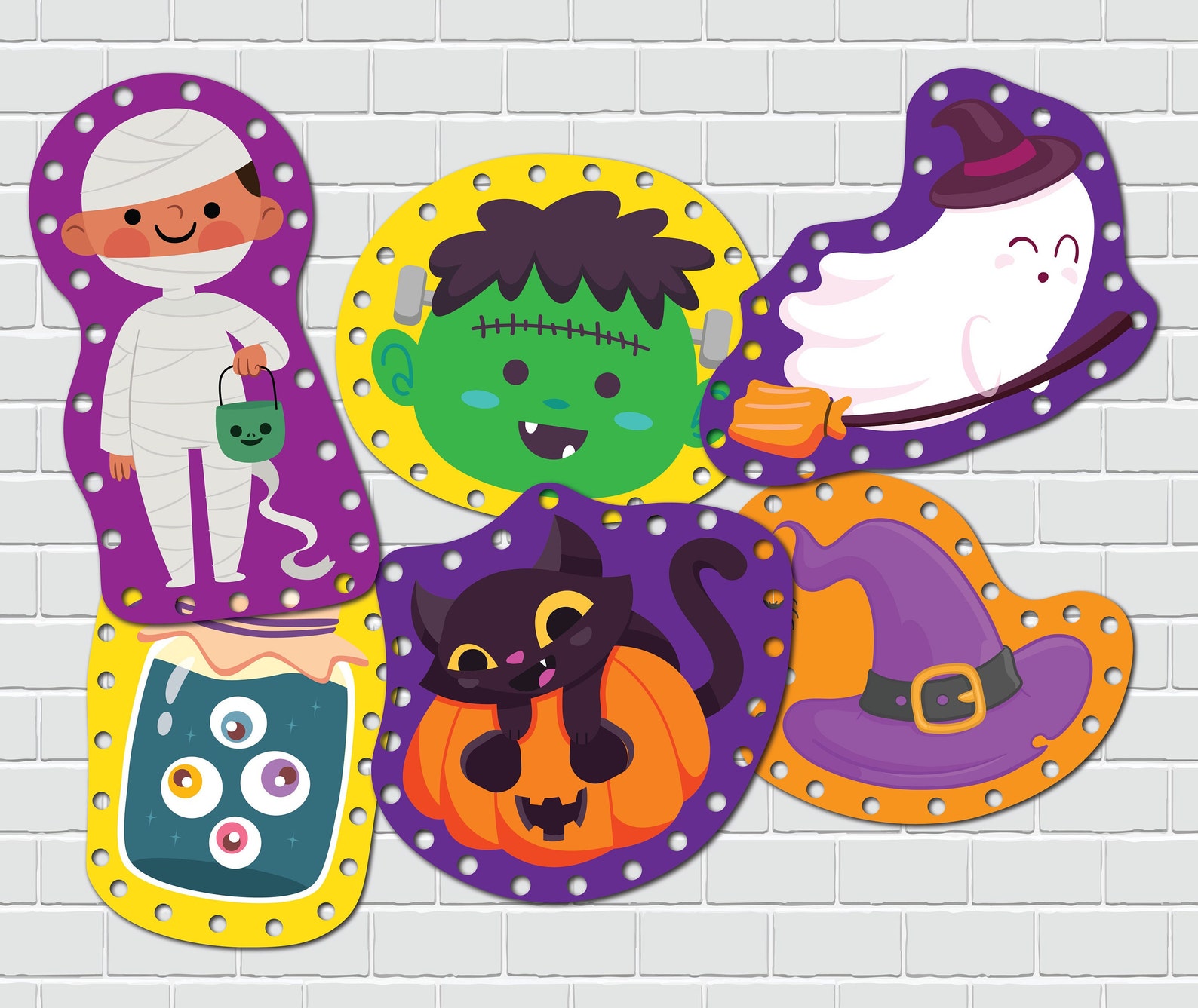 Halloween Lacing Cards Preschool Fine Motor Skill Activity - Etsy