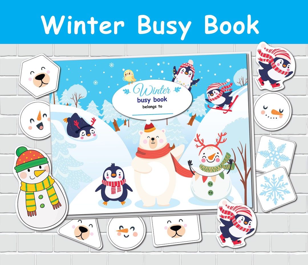 Winter Busy Book, Preschool Quiet Book, Printable Activities, Toddler ...