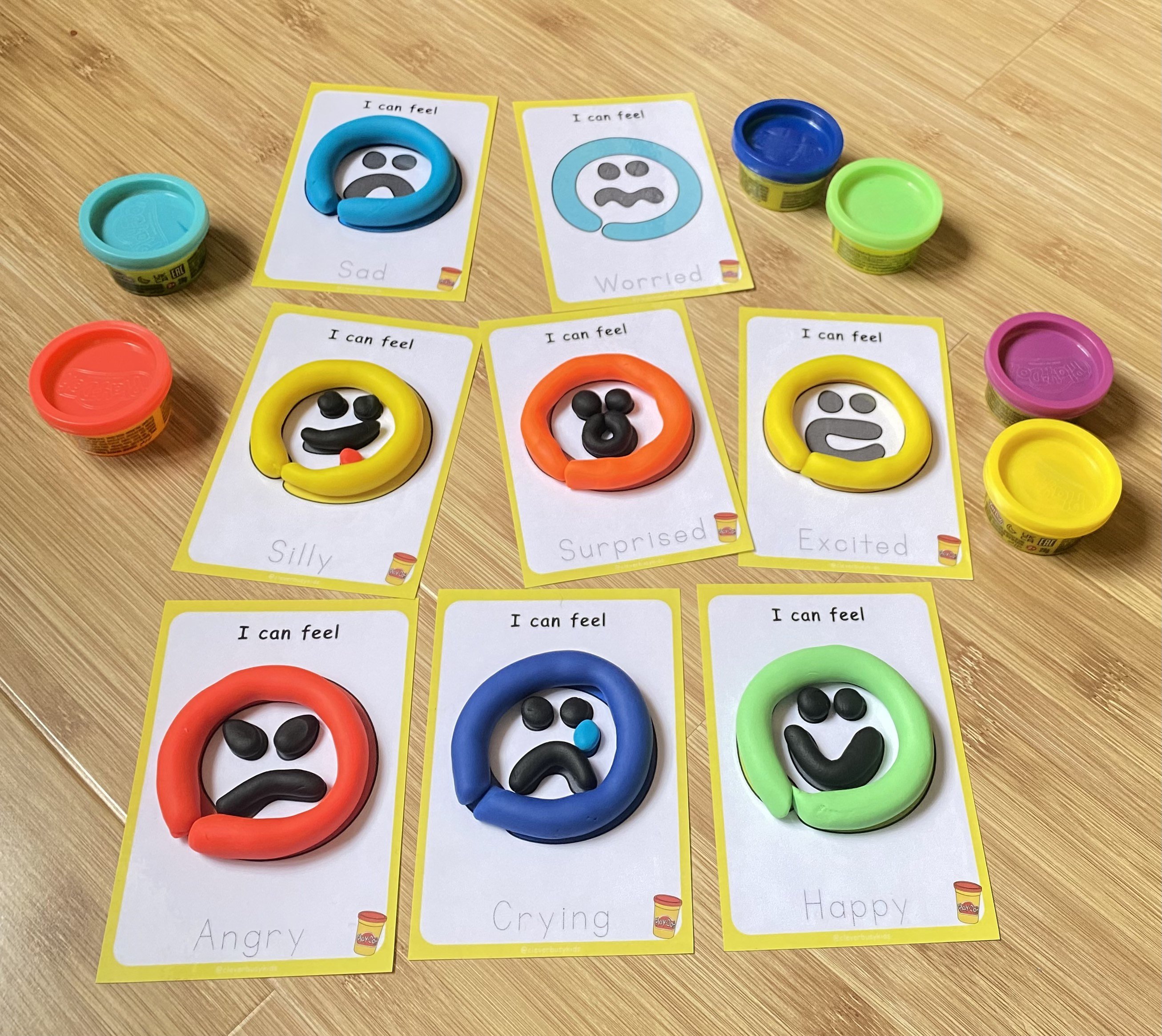 Actividad de Emociones Play Doh Mats, Plastilina imprimible, Actividad ...