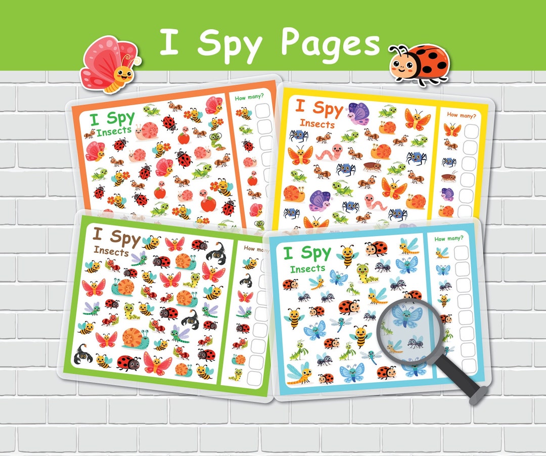 Insects I Spy Printable Activity for Kids, Look and Find Counting Game ...