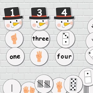 Snowman Numbers 1-10 Matching Activity. Toddler Sort and Match Game ...