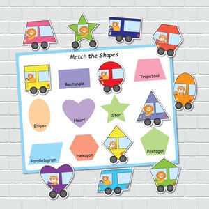 Cars Shape Matching Activity, 2D Shapes, Shapes Busy Book Page, File ...