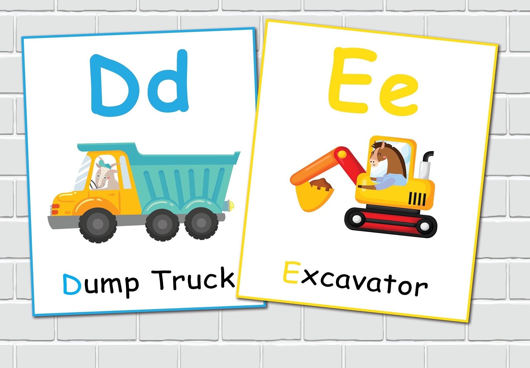 Alphabet Flashcards Transportation Theme ABC Printable Flash - Etsy
