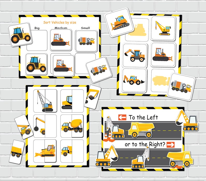 Busy Book Bundle Construction Theme Toddler Learning Binder - Etsy