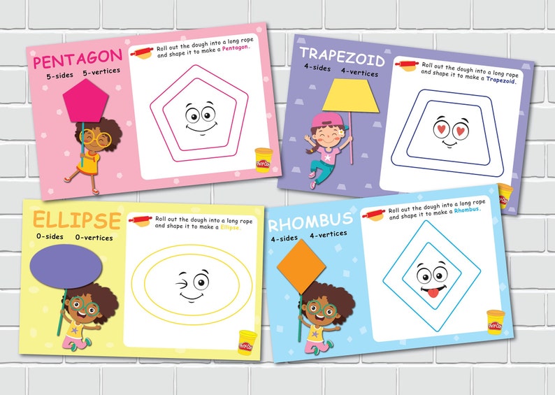 Shapes Play Dough Mats for Kids. Printable Playdough Activity. - Etsy