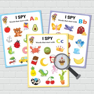 ABC I Spy Printable Activity for Kids, Alphabet Look and Find Game ...