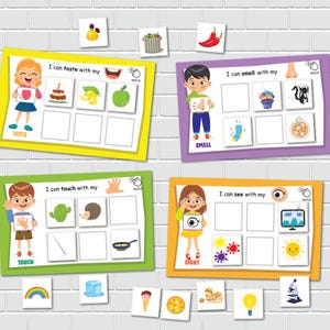 Five Senses Sorting Mats, Printable Activity, 5 Senses Sorting ...