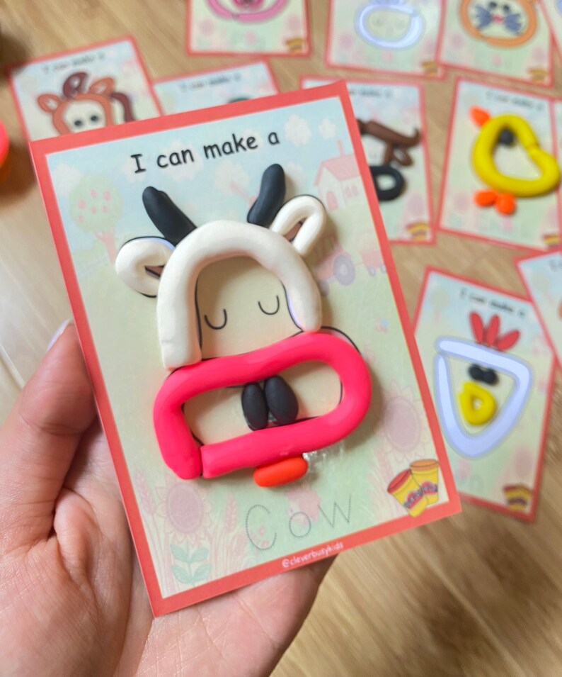 Farm Animals Play Doh Mats Printable Play Dough Montessori - Etsy