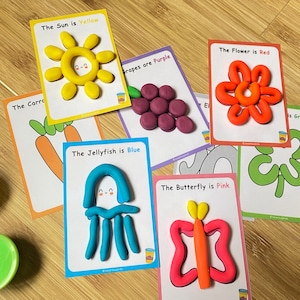 Colors Play Doh Mats, Kids Printable Play Dough, Montessori Play Doh ...