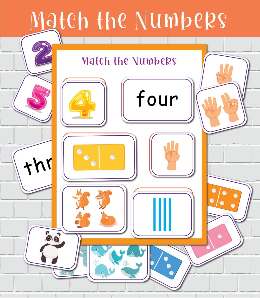Matching Numbers 1-10 Activity. Counting Game, Preschool Math, Number ...