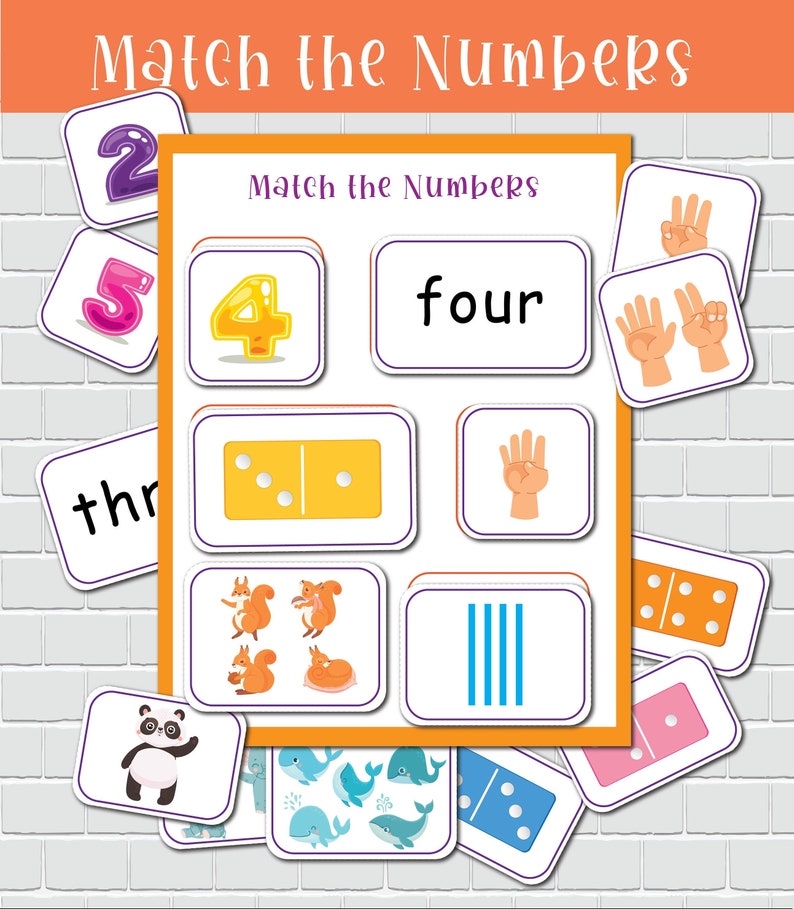 Matching Numbers 1-10 Activity. Counting Game Preschool Math - Etsy