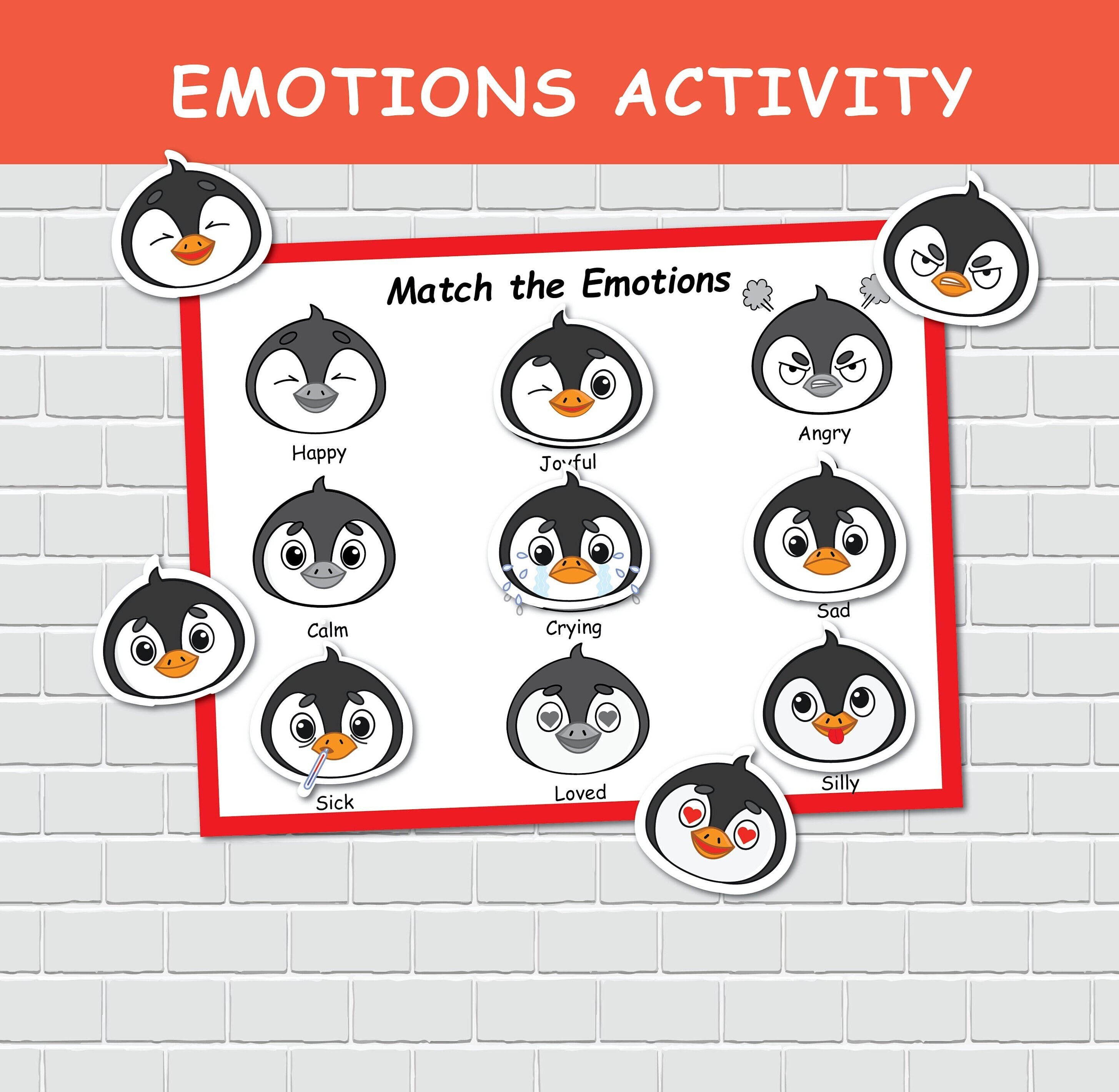 Penguin Emotions Activity, Feelings Matching Game, File Folder Games ...
