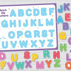 Alphabet Matching Activity, Busy Book Page, Learning Binder, Homeschool ...