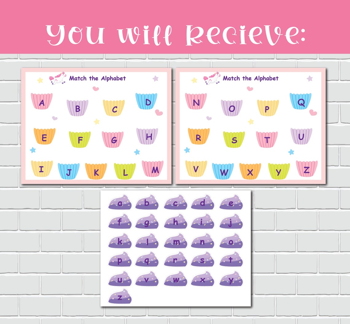 Cupcake Alphabet Matching Printable Activity. Toddler ABC - Etsy