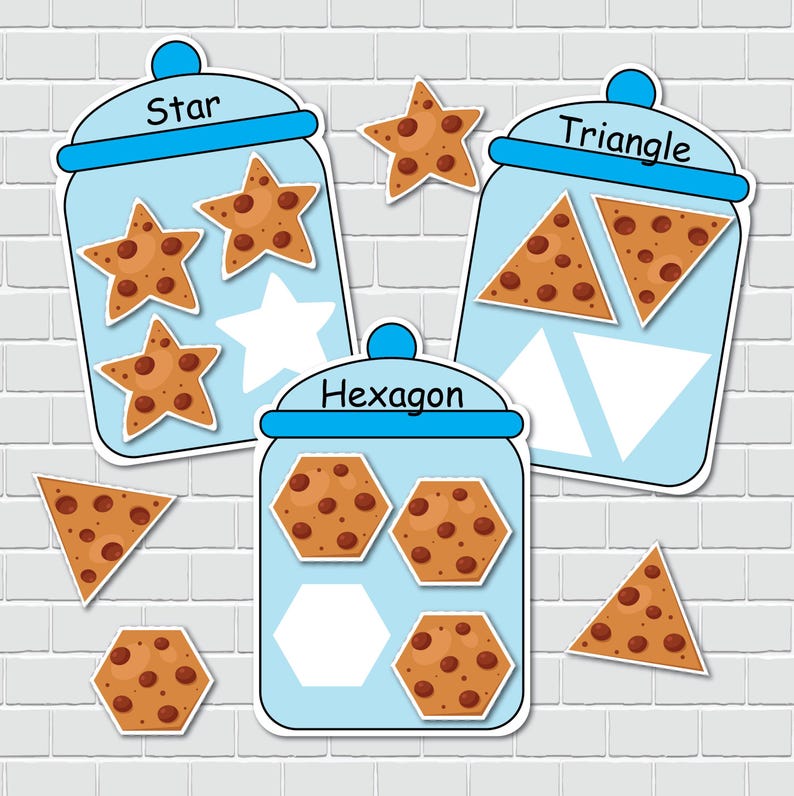 Cookie Jar Shapes Matching Game, Preschool Learning (digital Download ...