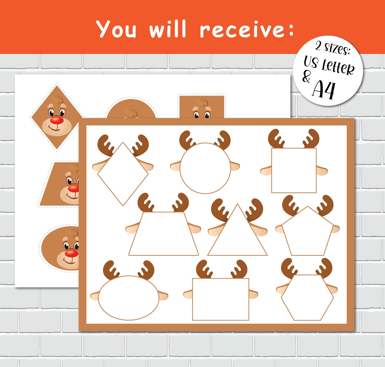 Reindeer Shape Matching Activity, 2D Shapes, Winter Busy Book Page ...