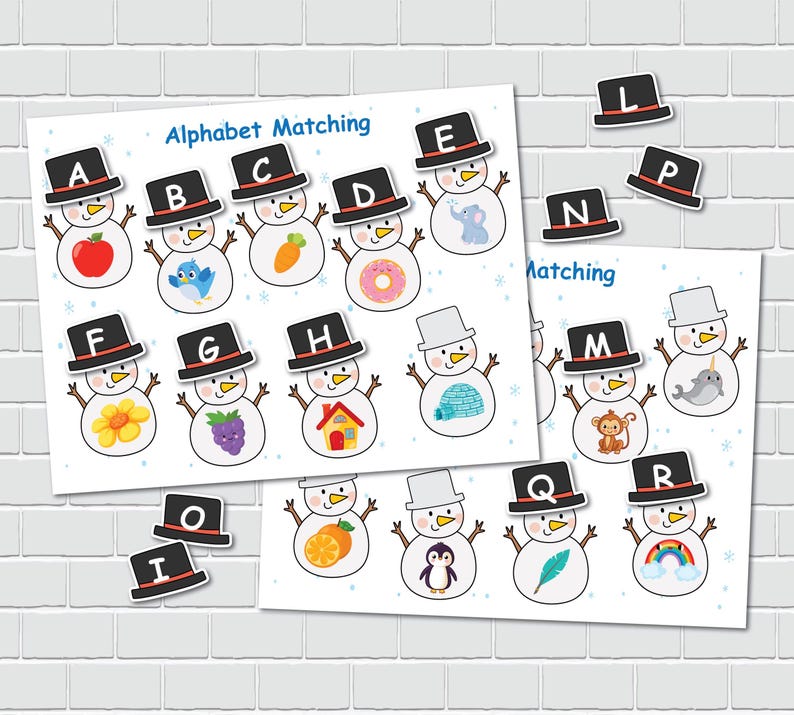 Snowman Alphabet Matching Game, Winter Activity (digital Download) - Etsy
