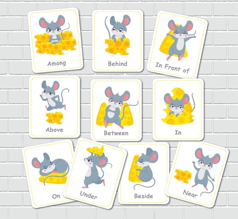 Prepositions Flashcards, English Positional Words, Printable Activity ...