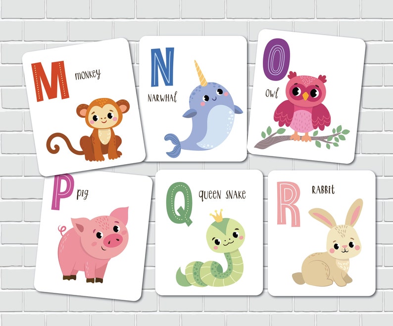 Alphabet Flashcards for Toddlers ABC Printable Flash Cards - Etsy