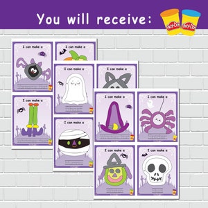 Halloween Play Dough Mats Printable Play Doh Preschool - Etsy