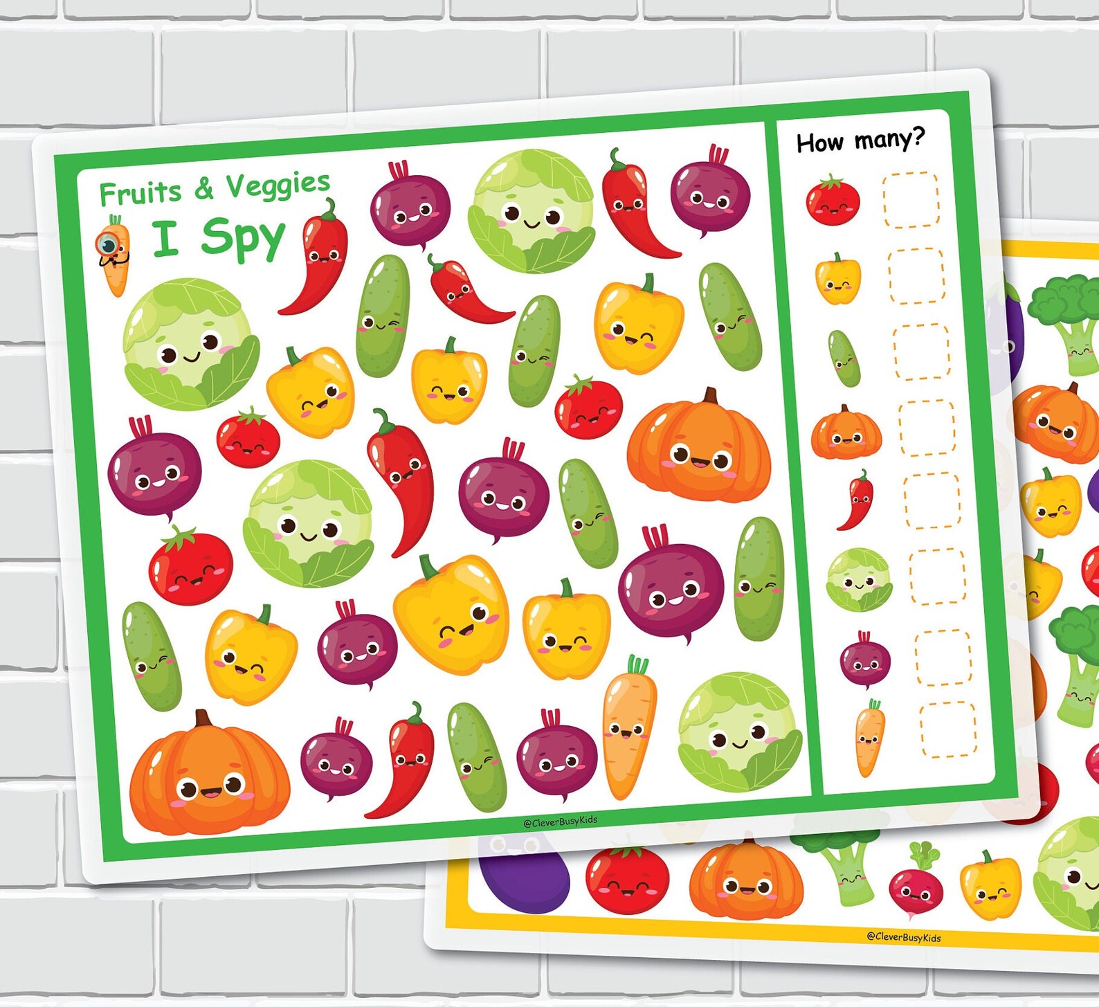I Spy Fruits and Veggies Printable Activity for Toddlers, Look and Find ...