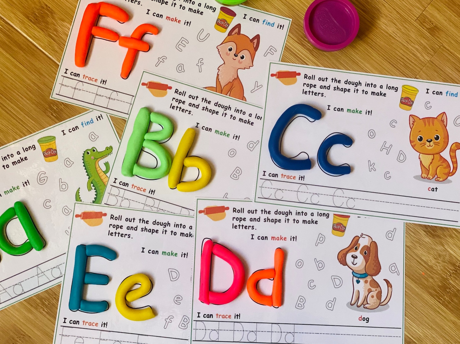 Alphabet Play Dough Mats ABC Printable Play Doh Preschool - Etsy
