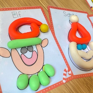 Christmas Play Dough Mats, Printable Play Doh, Visual Cards, Toddler ...