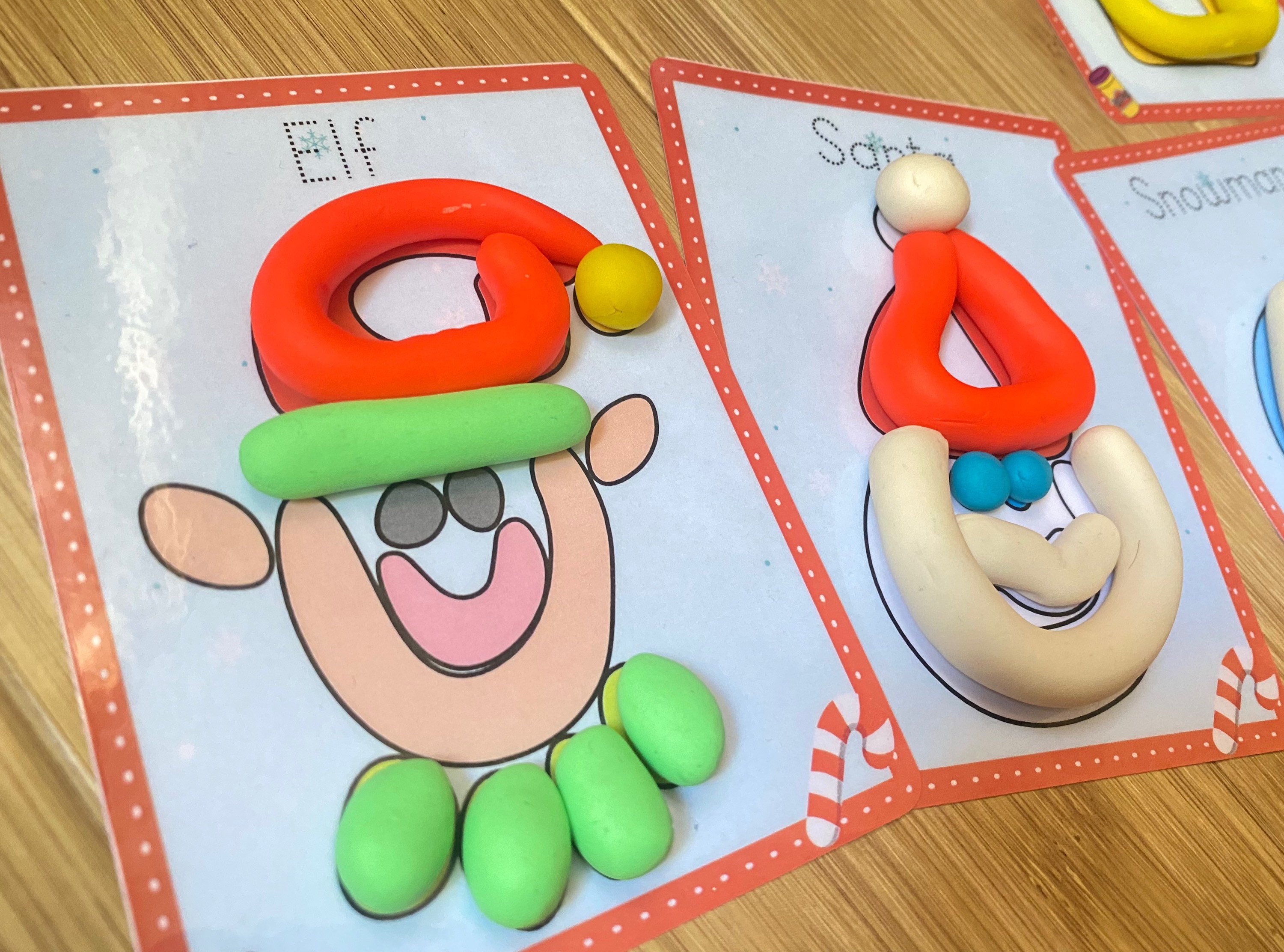 Christmas Play Dough Mats, Printable Play Doh, Visual Cards, Toddler ...