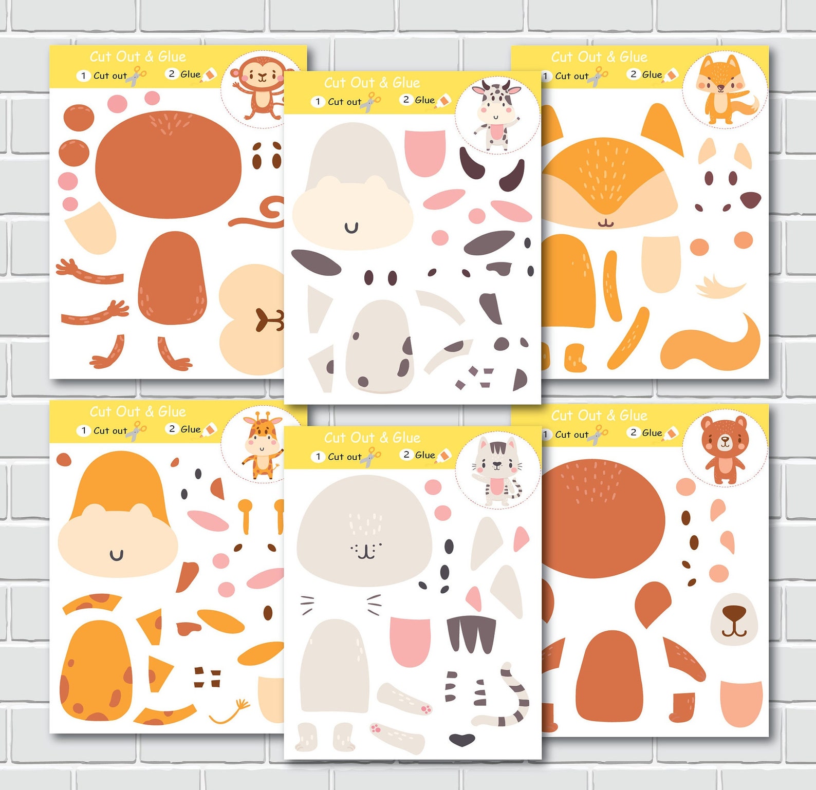 Cut Out and Glue Crafts for Kids. Scissors Skills Activity. Fine Motor ...